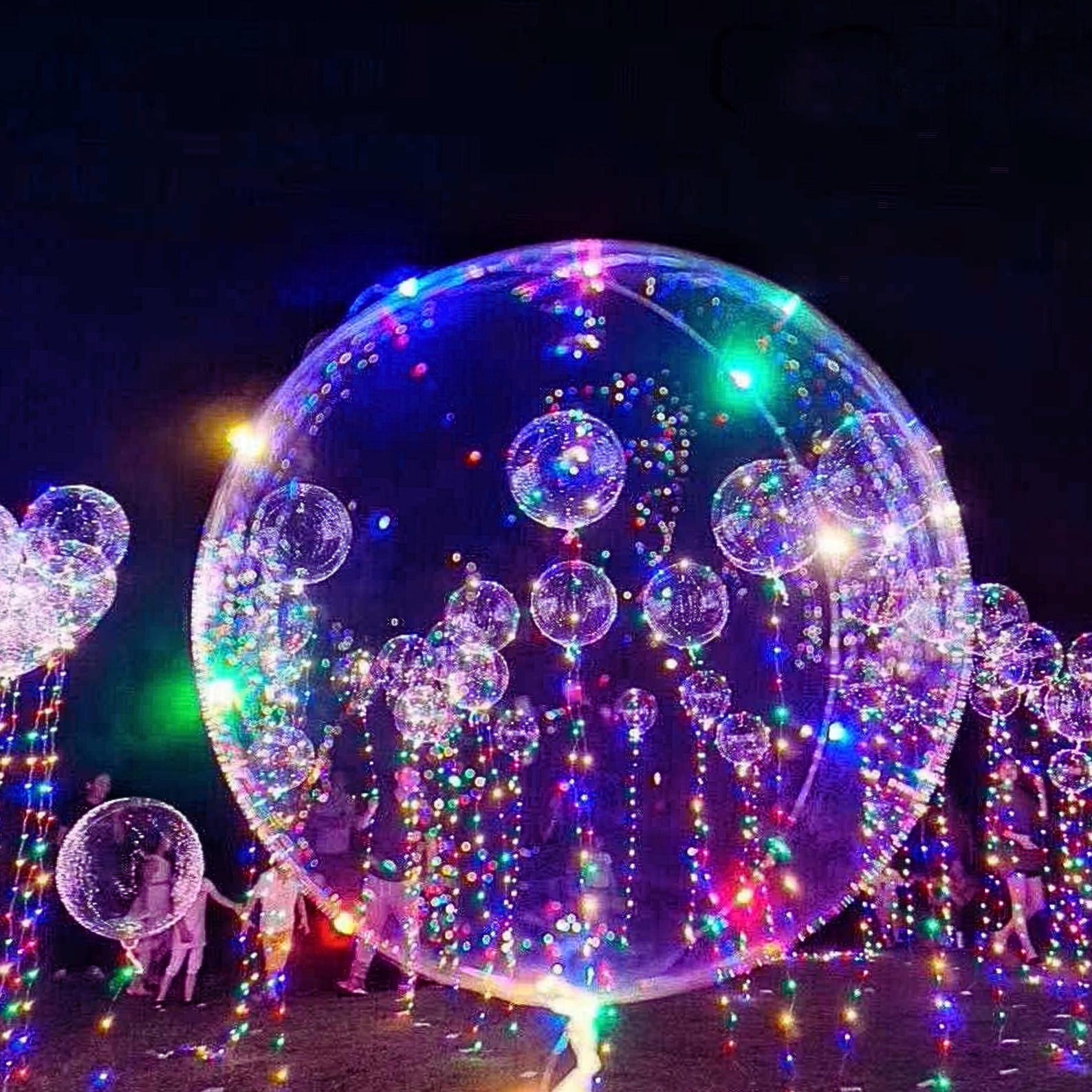LED Ballon Multi-coloured Clear LED Light Reusable Ballon Party Light ...