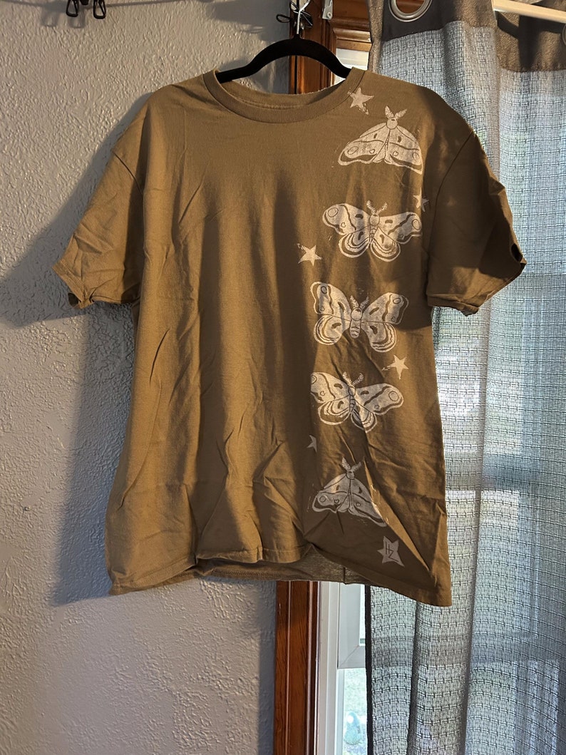 Linoprint Moth Shirt - Etsy