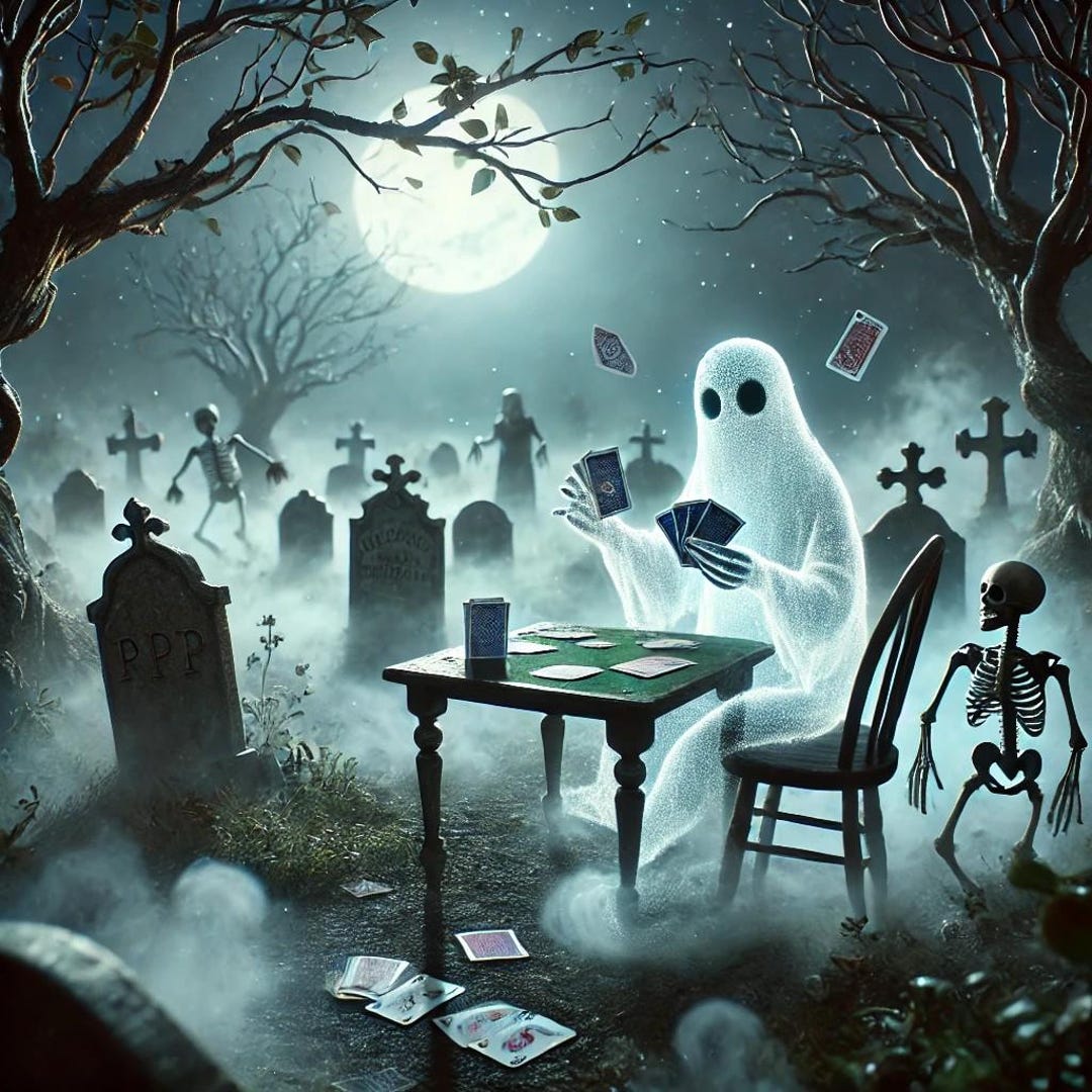 Ghost Playing Cards in a Graveyard - Etsy