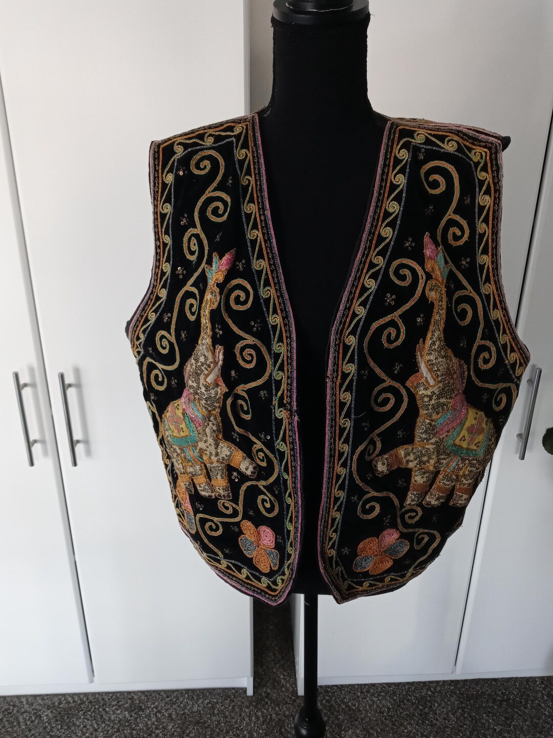 Embellished Elephant Vest BOHO Elephant Vest Velvet Sequin Elephant ...