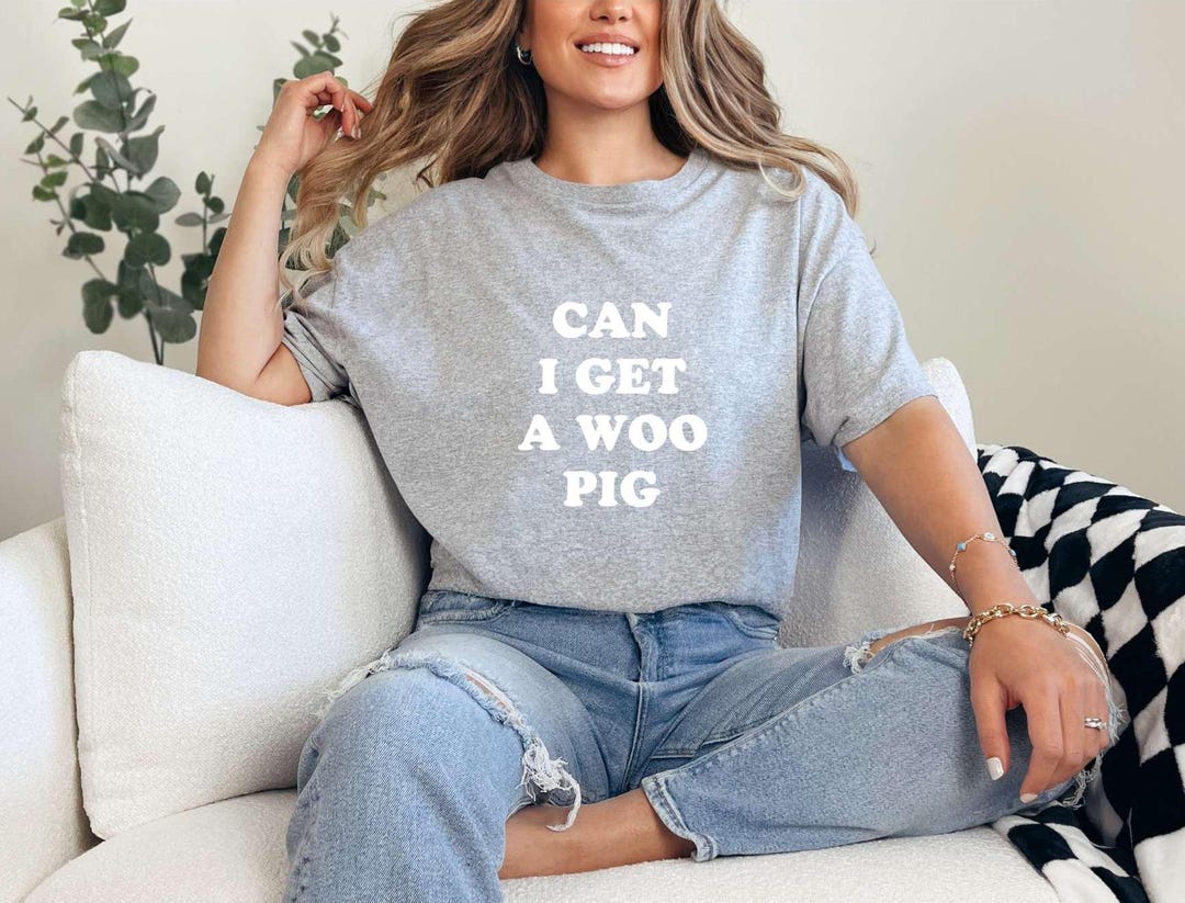 Can I Get A Woo Pig T-shirt - Gray; Woo Pig Sooie T-shirt; Arkansas ...