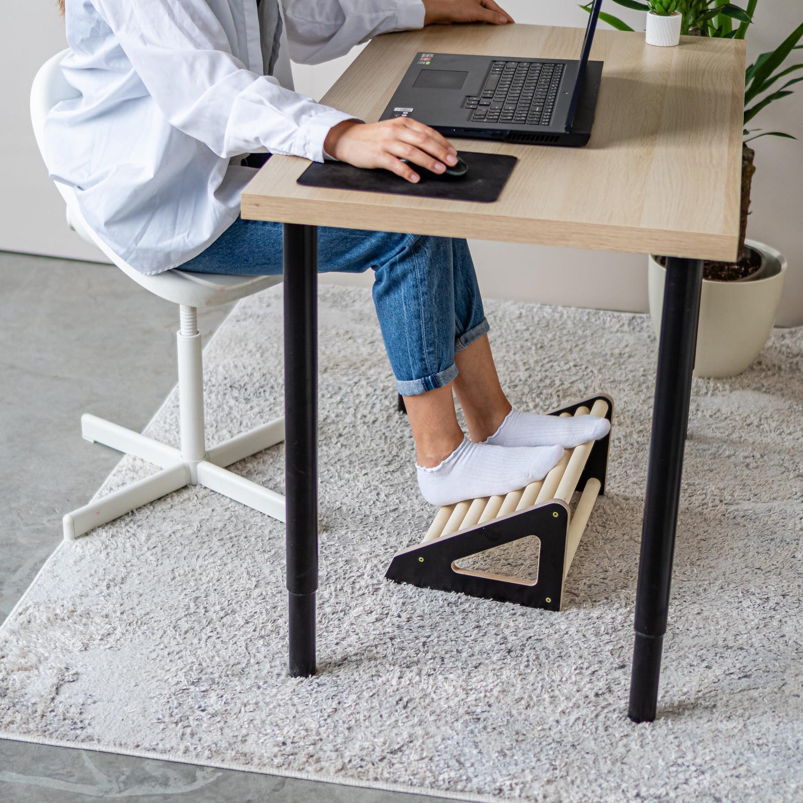 Wooden Footrest for Desk | Ergonomic Office Foot Stool | Handmade ...