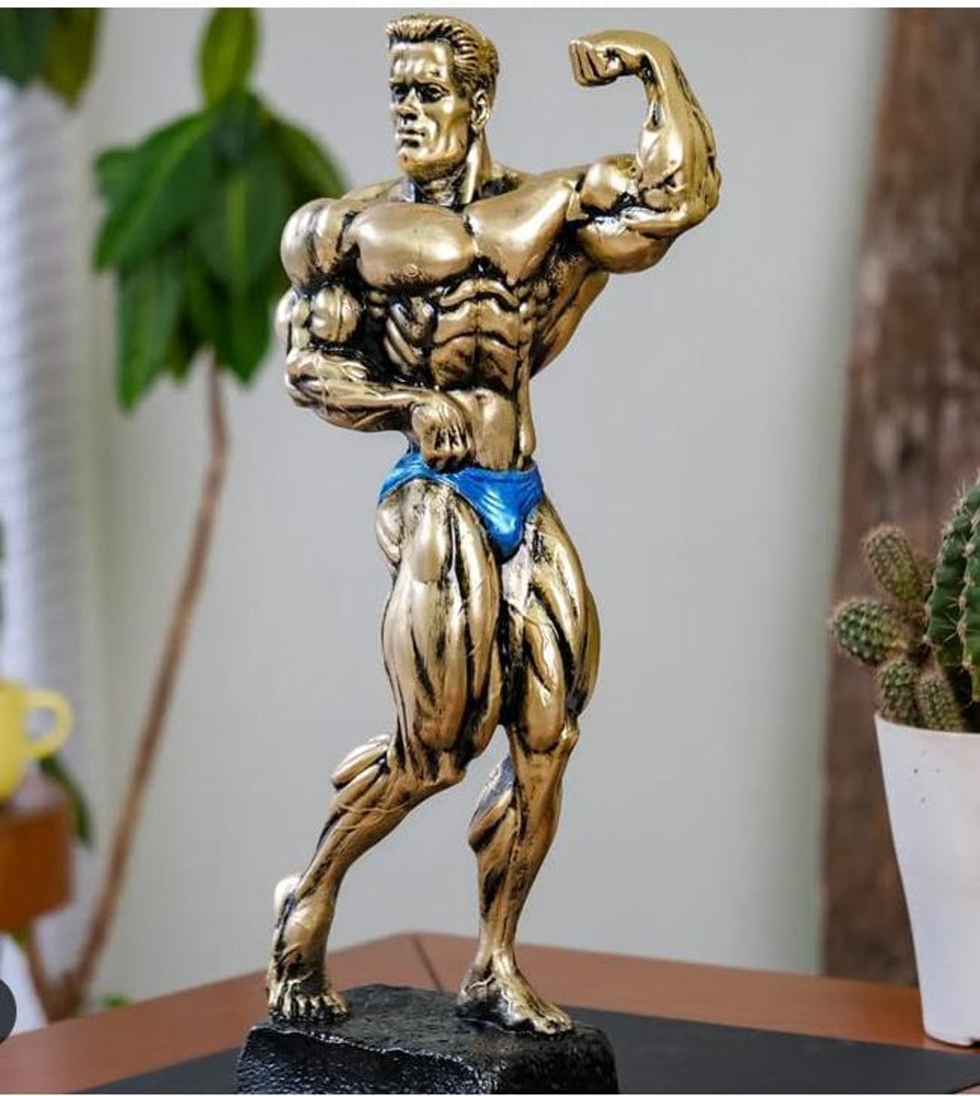 Gold Bodybuilder Sculpture | Champion’s Strength Home Decor - Etsy
