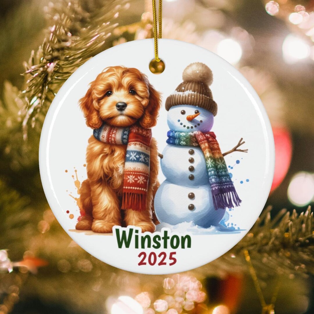 Personalized Golden Cavapoo Christmas Ornament - Dog Ornament One ...