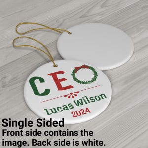 CEO Christmas Ornament Personalized Business Owner Ornament Chief ...