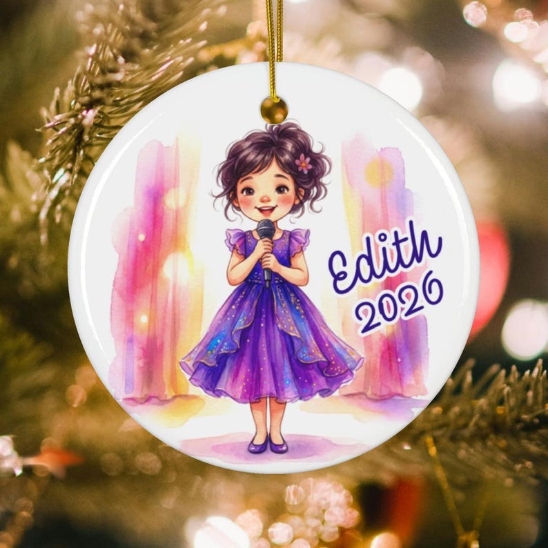 Personalized Little Girl Singer Ornament - Gift for Singing ...
