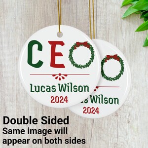 CEO Christmas Ornament Personalized Business Owner Ornament Chief ...