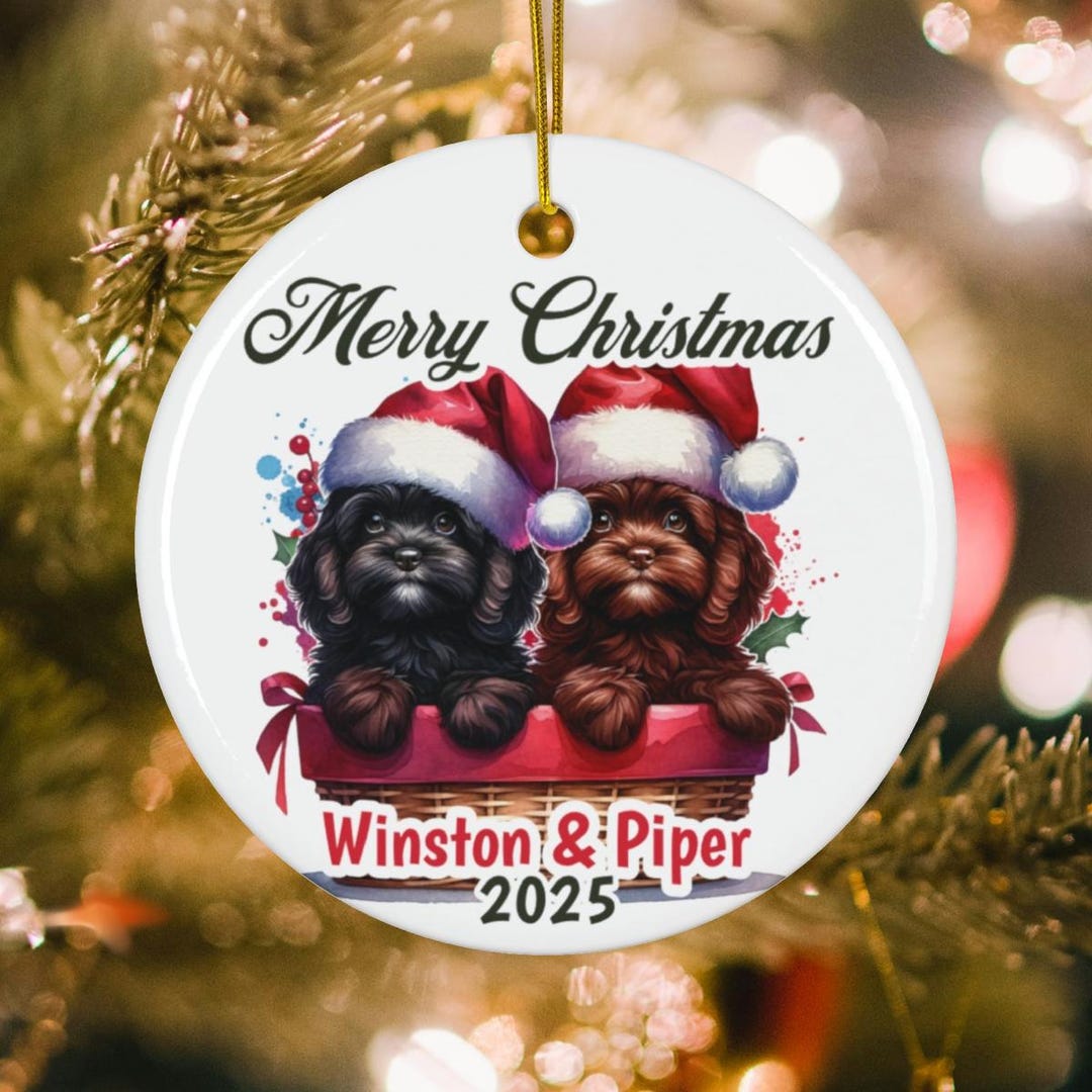 Personalized Brown Cavapoo Christmas Ornament - One Brown Cavapoo or ...