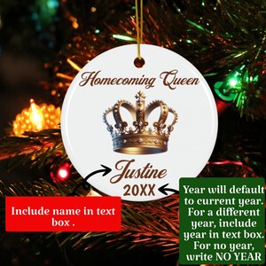 Personalized Homecoming King Christmas Ornament 2025 - Homecoming Queen ...