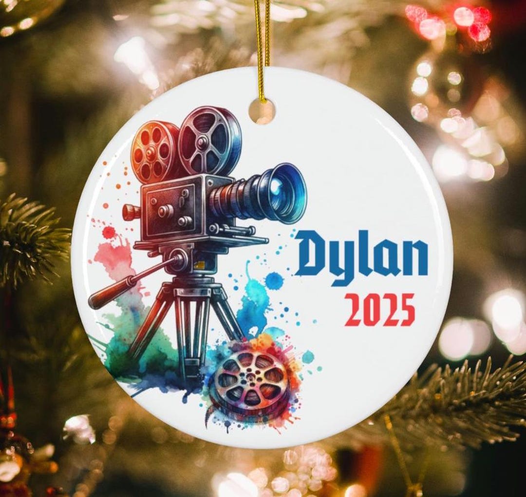 Movie Camera Ornament - Custom Christmas Ornament for Director, Video ...