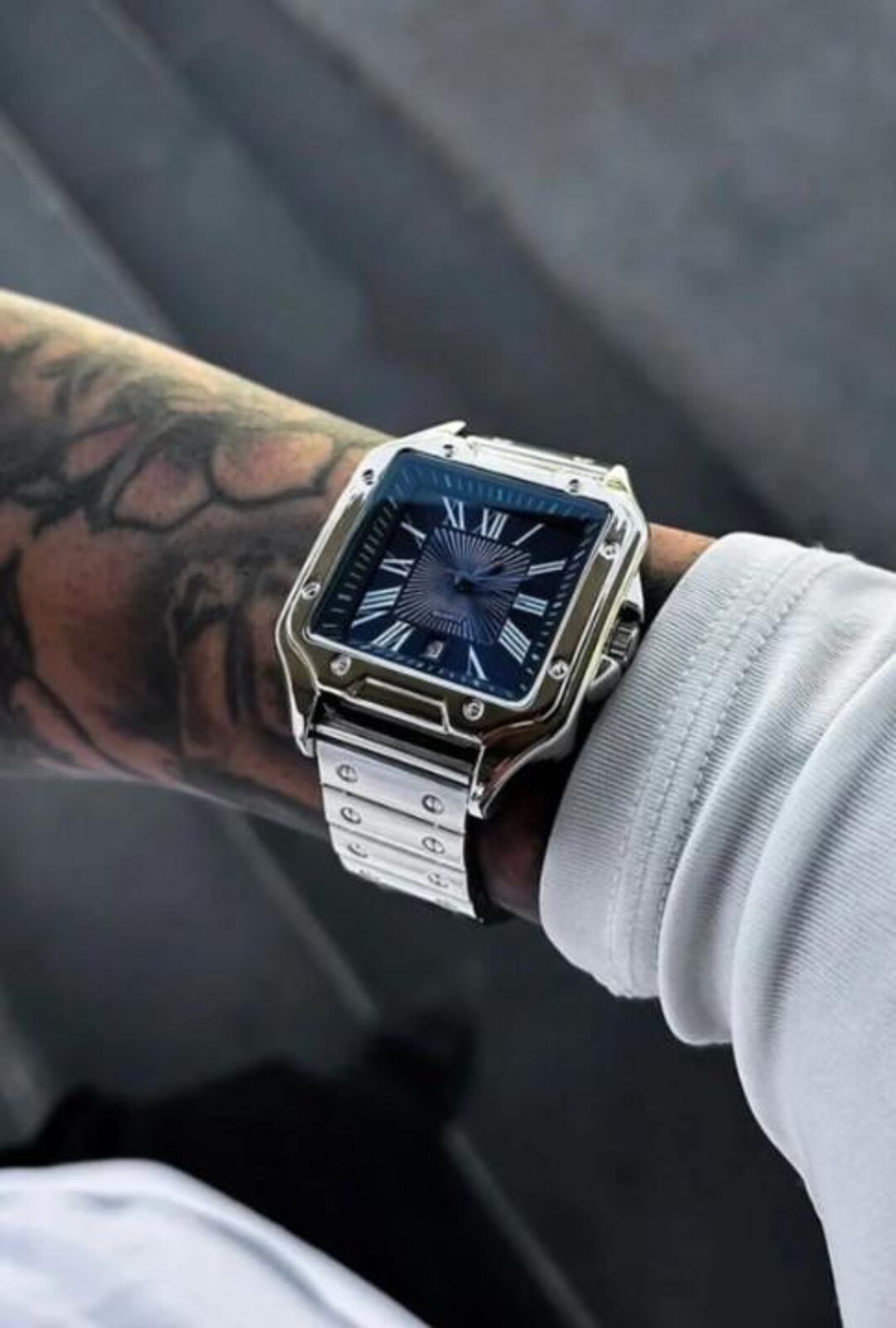 Stylish Silver Color Watch, All Stainless Steel, Watch for Men, Gift ...