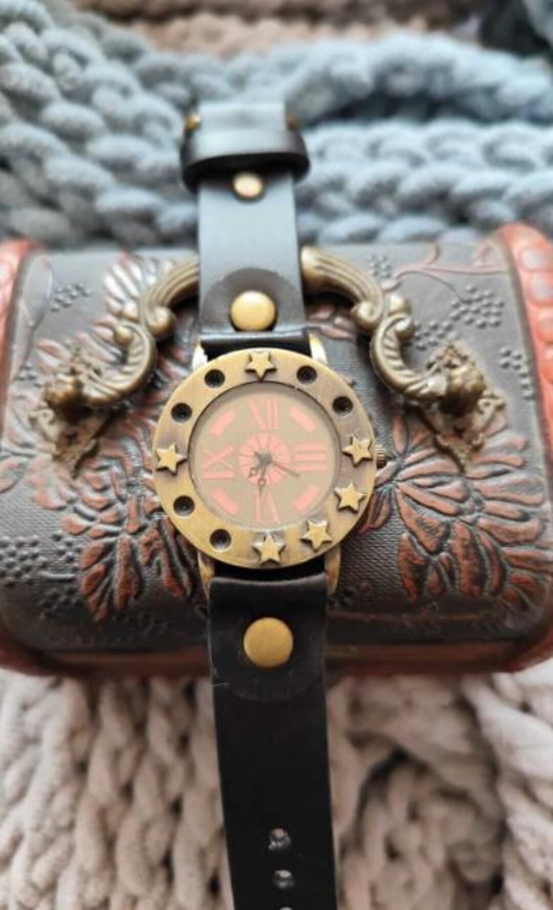 Retro Ve Gotik Tarz Siyah Deri Kayışlı Kadın Saat - Etsy