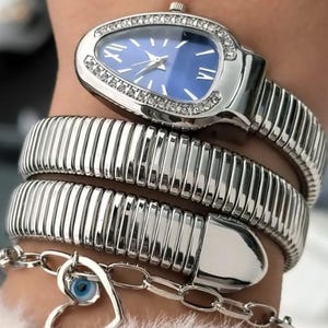 Yellow Stone Snake Model Women's Wristwatch Bracelet in a Special Gift ...