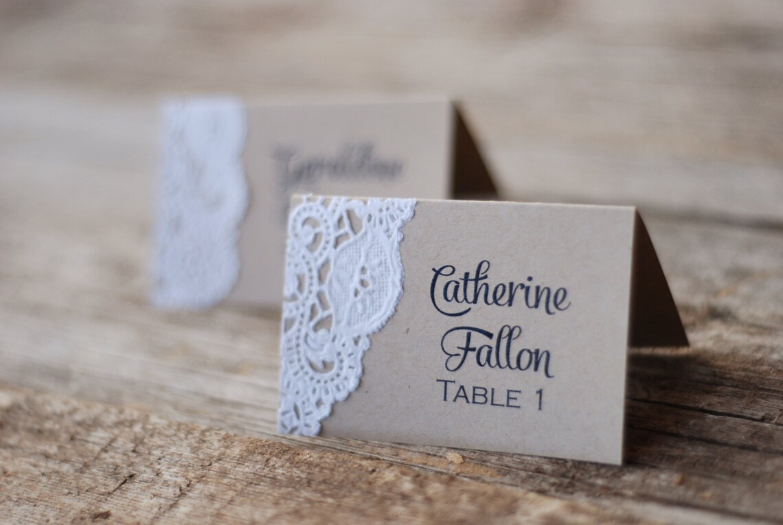 Handmade Place Card Modern Rustic Wedding Tented Table - Etsy