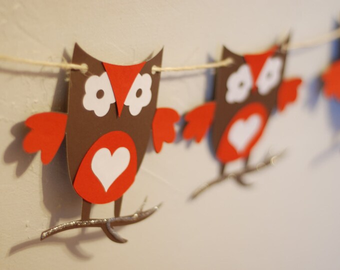 Limited Edition Red Valentine's Day Sparkly Owl Banner - Etsy