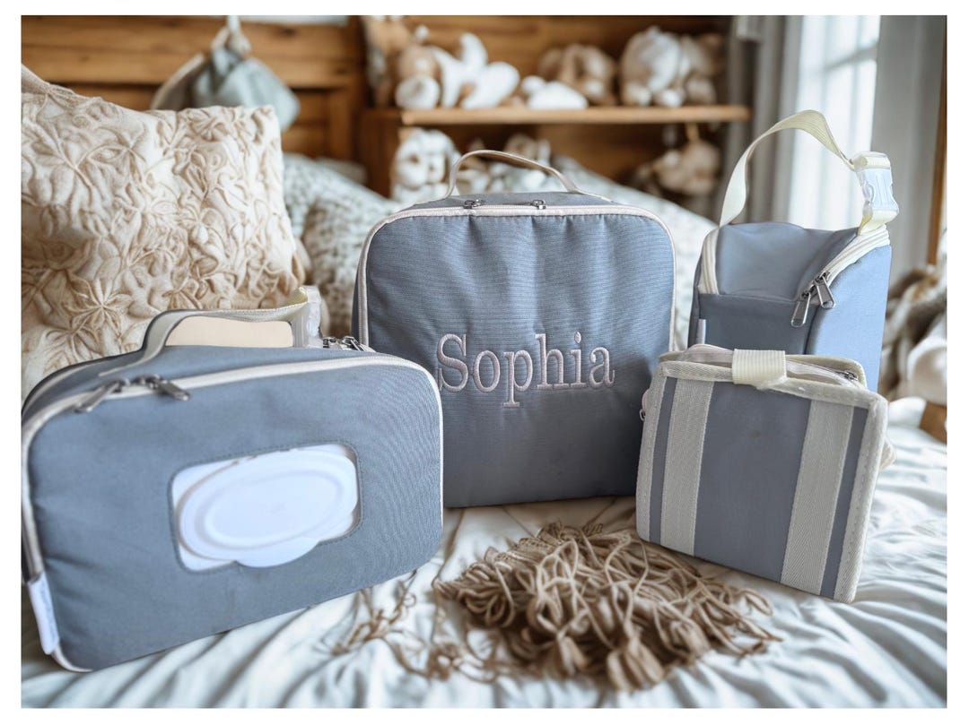 Monogrammed Diaper Bag Organizer Pouches - Set of 4 - Etsy