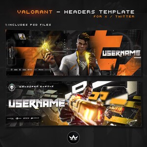VALORANT Banner & Header for X Twitter: Customizable PSD File, Template ...