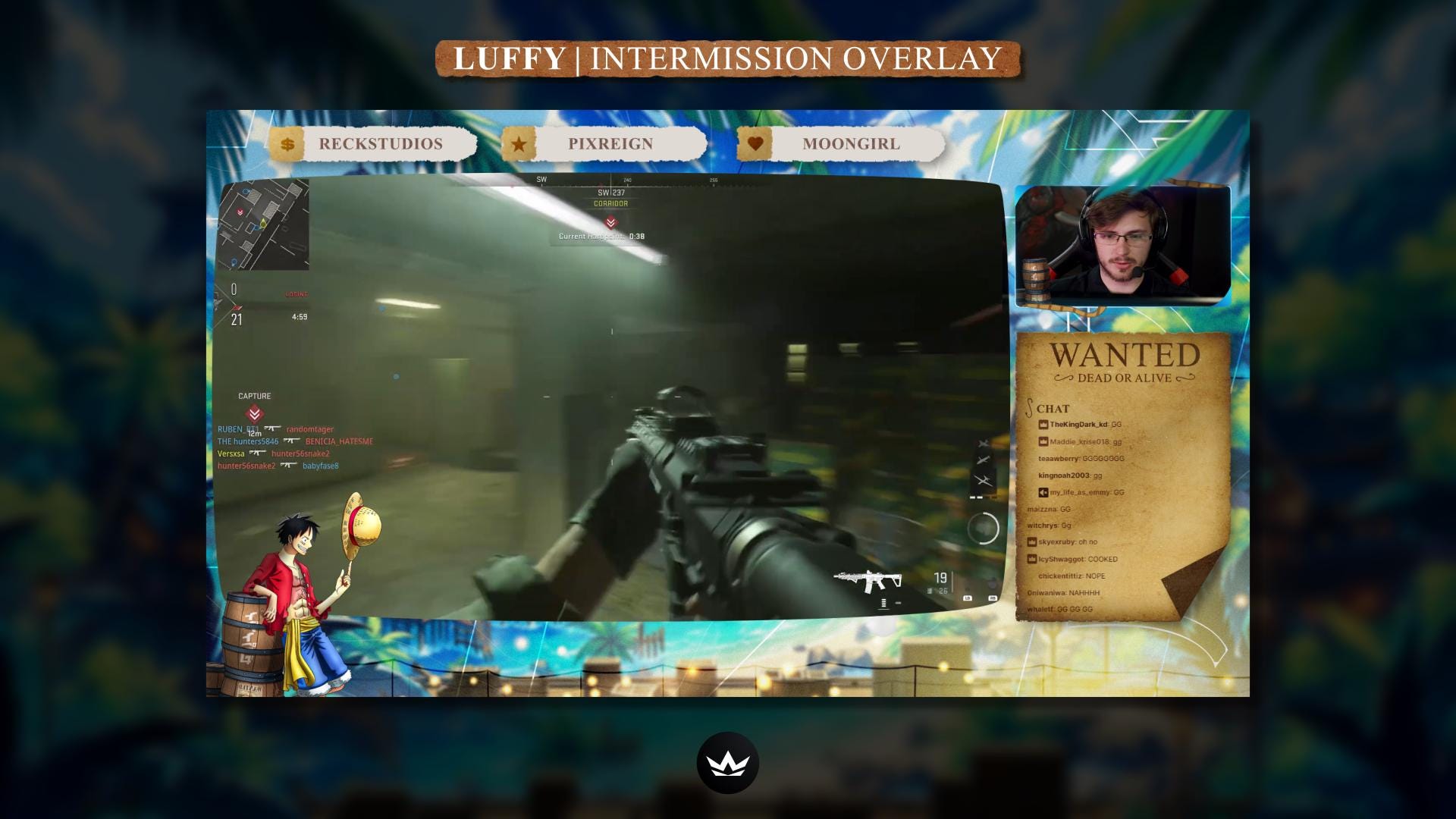 Pirate Animated Stream Pack Anime Premium Stream Overlays Luffy Gear 5 ...