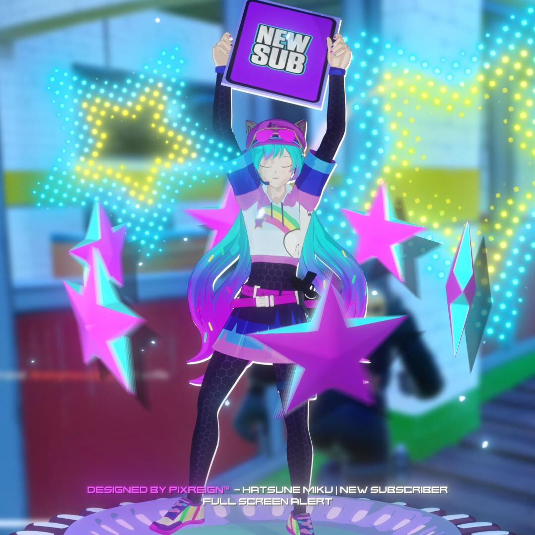 Hatsune Miku Sub Alert | Miku Twitch & Kick Overlays | Miku Stream ...