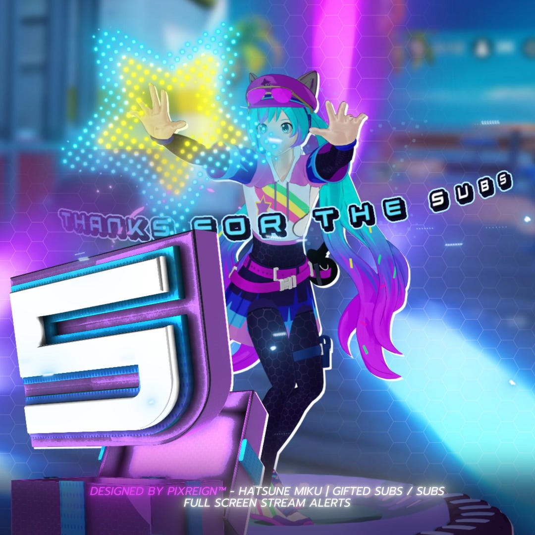 Hatsune Miku Stream Alerts | Miku Twitch & Kick Overlays| Miku Gifted ...