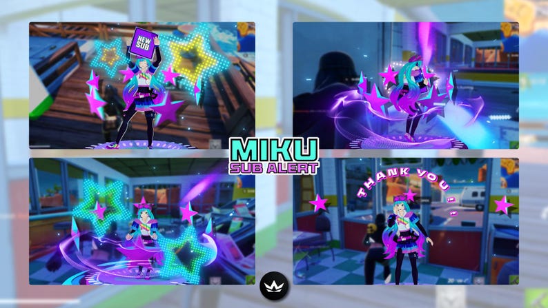 Hatsune Miku Sub Alert | Miku Twitch & Kick Overlays | Miku Stream ...