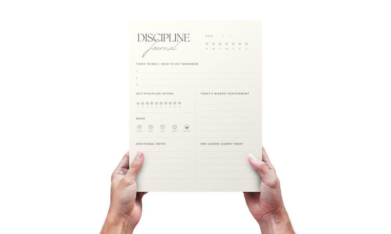 Printable Discipline Journal Template - Etsy