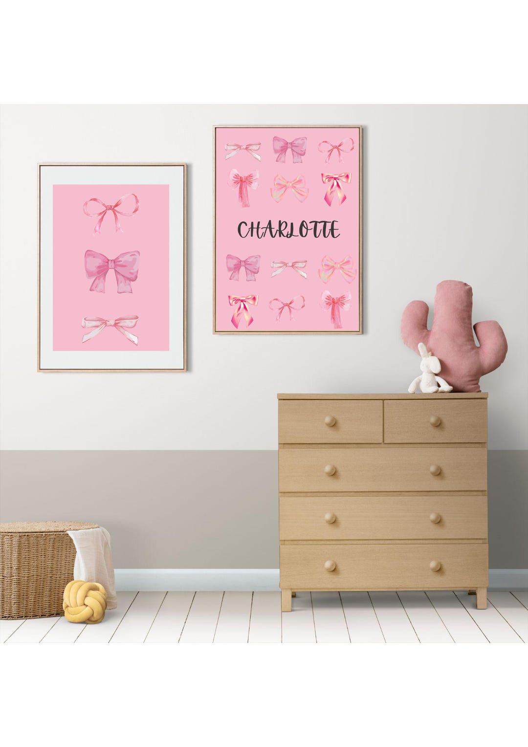 Pink Bow Poster Template Set for Girls - Etsy