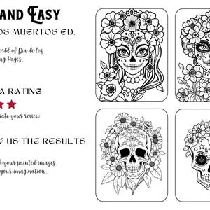 50 Day of the Dead Coloring Pages Coloring Book, Instant Download ...