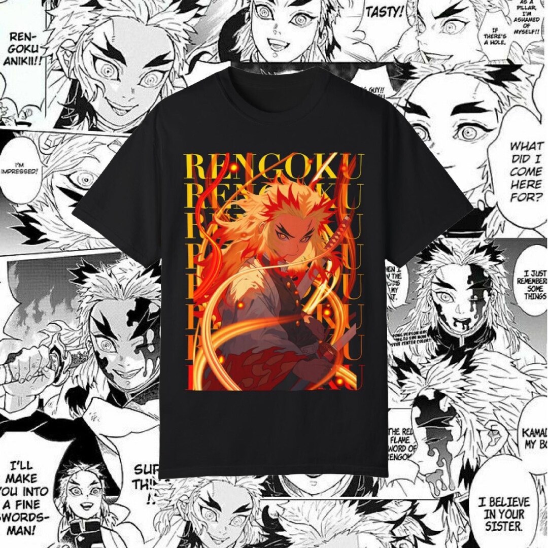 Demon Slayer Rengoku Original Handmade Design Usa-made Short-sleeve ...