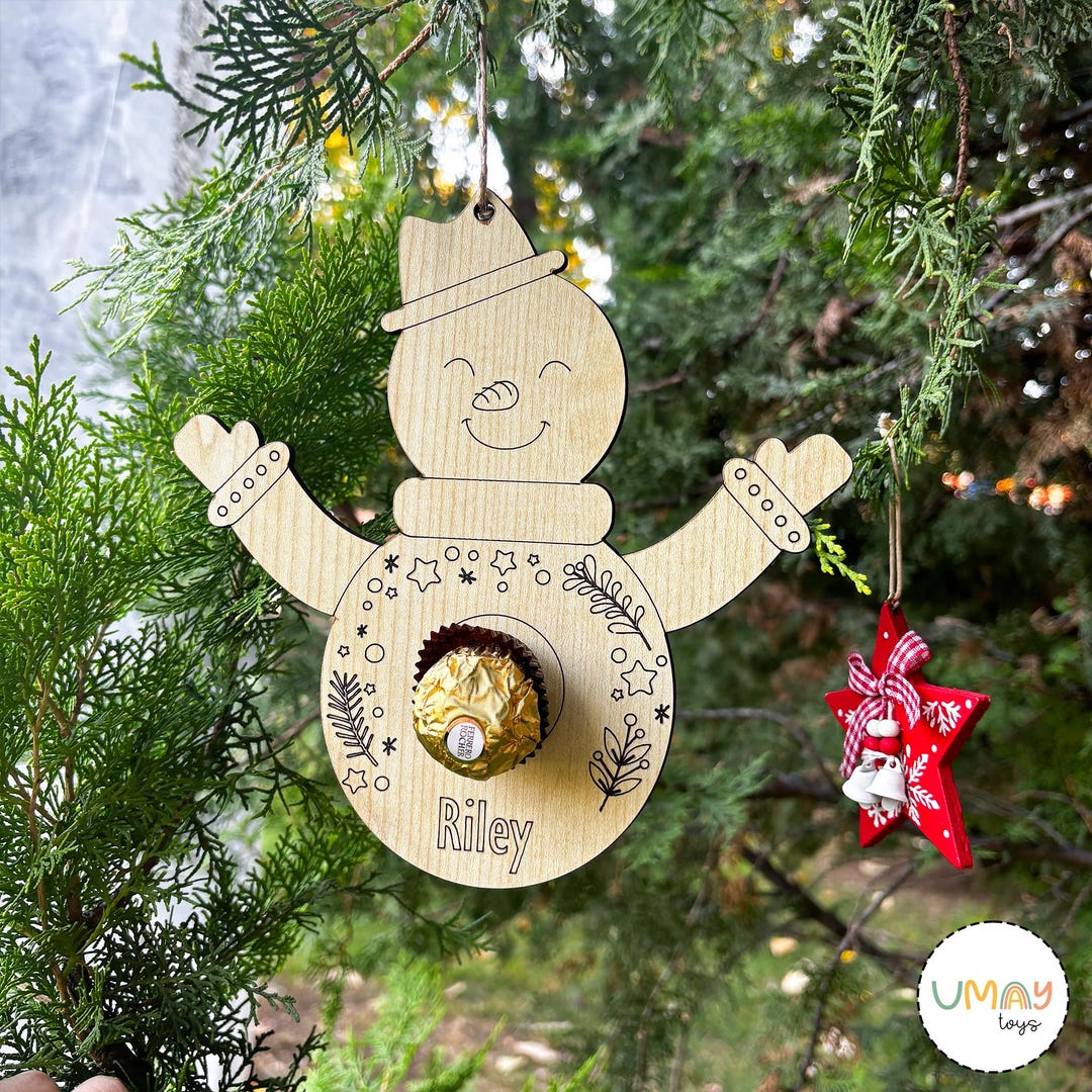 Snowman Style Personalized Bauble With Ferrero Chocolate, Unique Gift ...