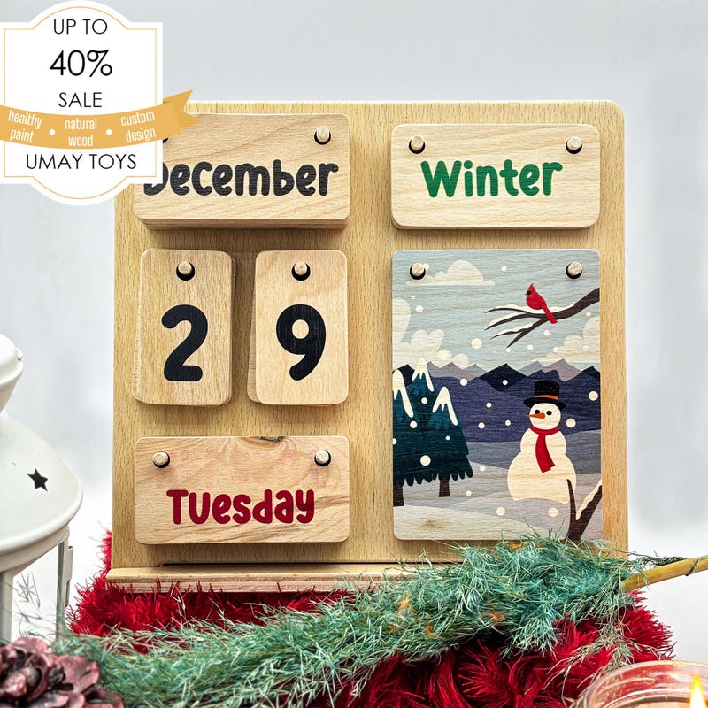 Wooden Calendar - Etsy