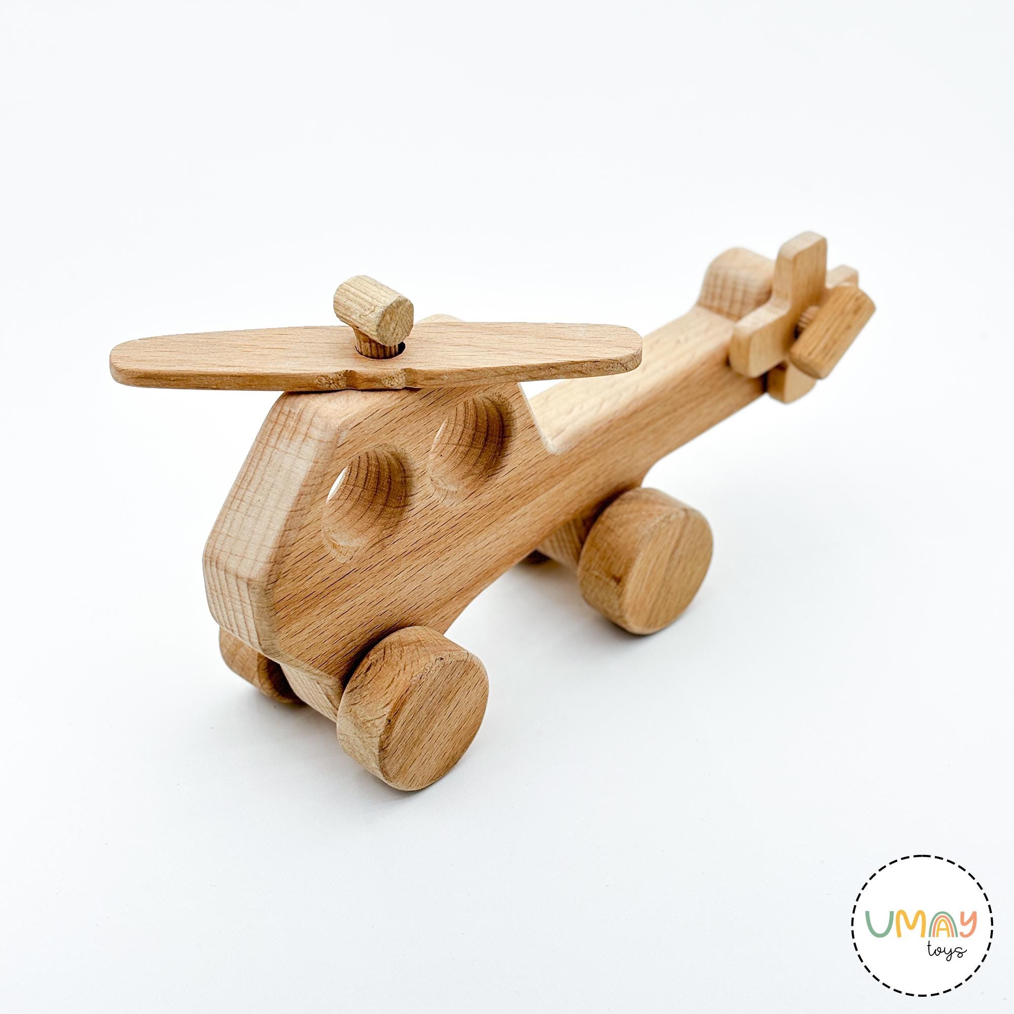 Personalized Wooden Toy Helicopter Airport Set for Toddlers, Unique ...
