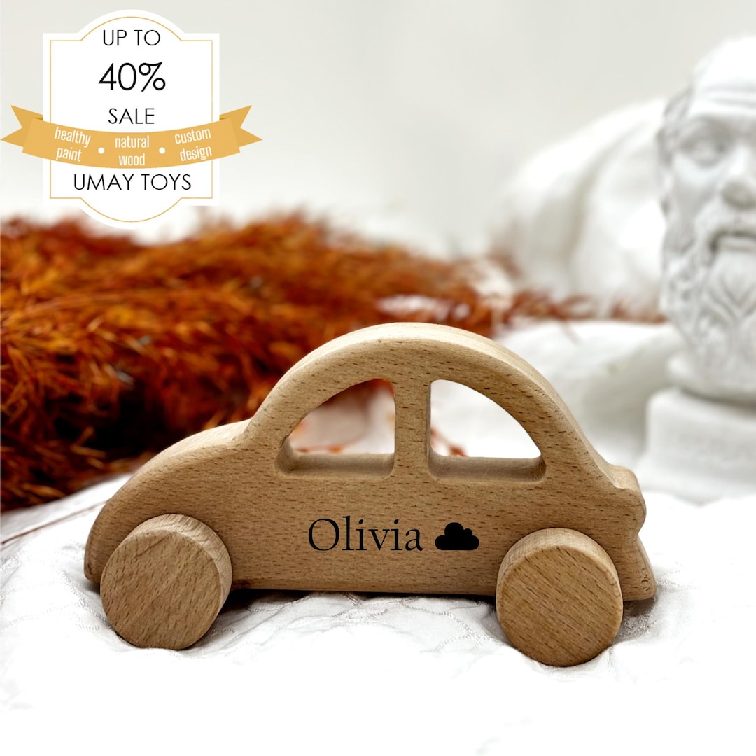 Personalized Wooden Car Toy - Custom Name Engraving, Montessori Toy ...