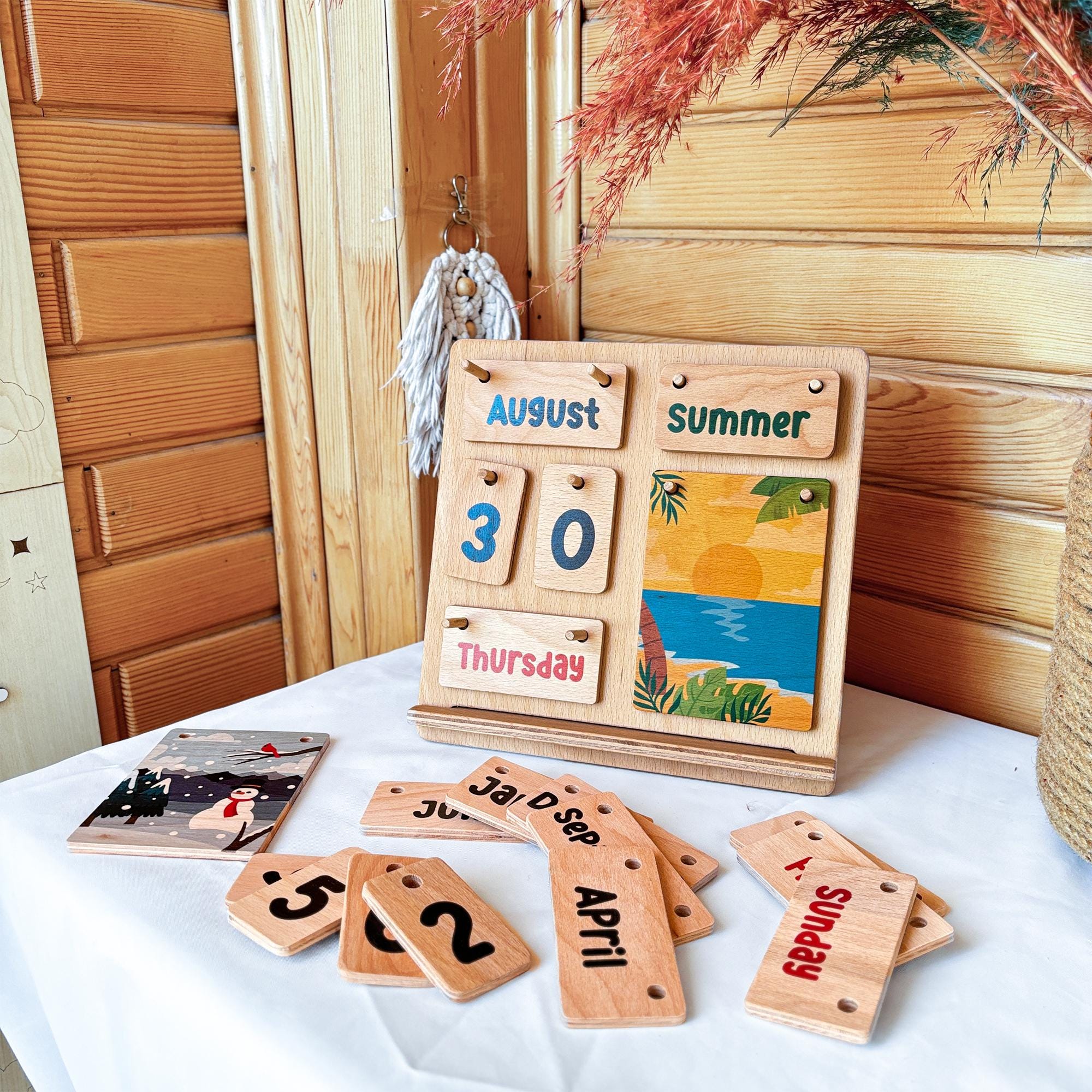 Perpetual Calendar With Four Seasons, Ideal for Homeschooling and ...