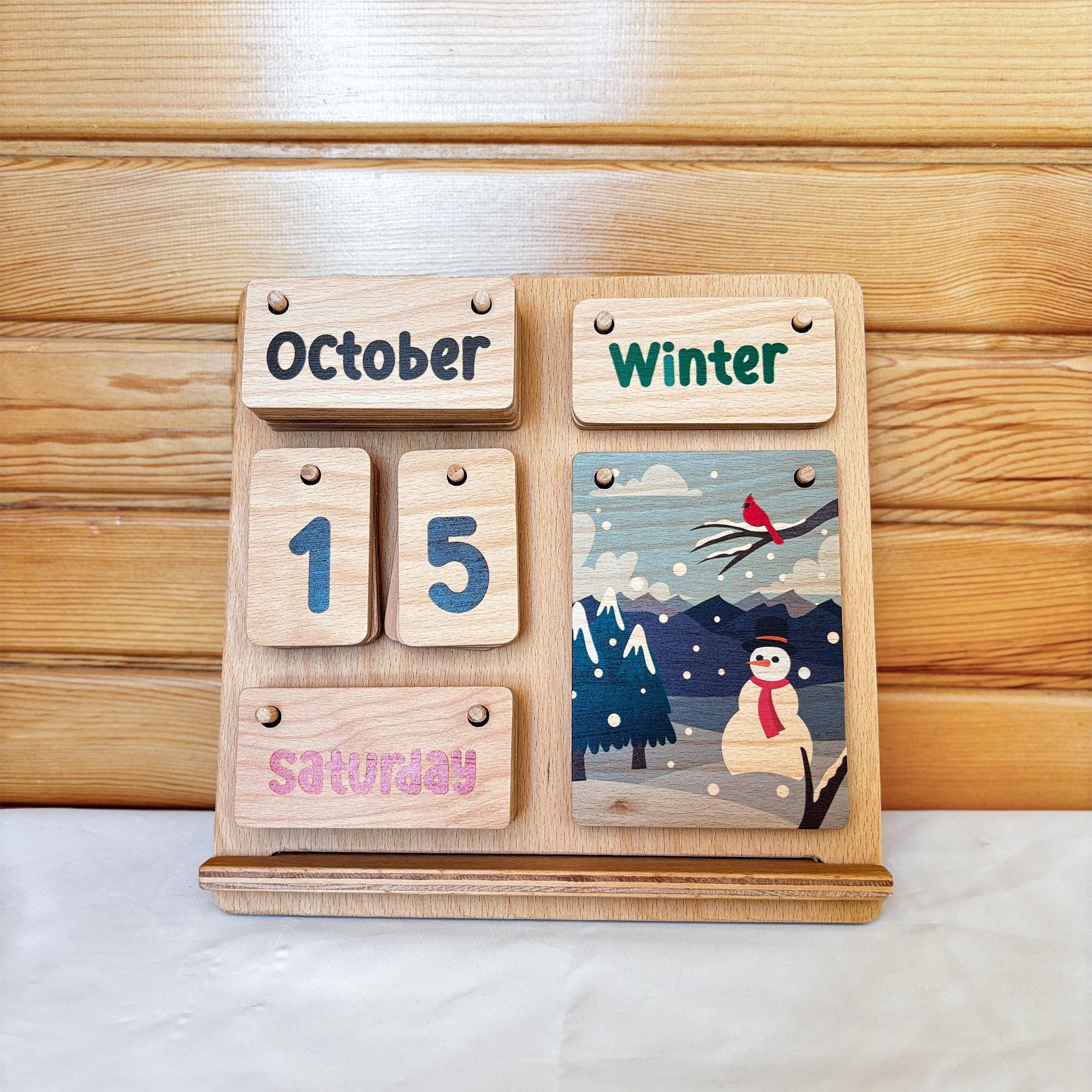 Perpetual Calendar With Four Seasons, Ideal for Homeschooling and ...