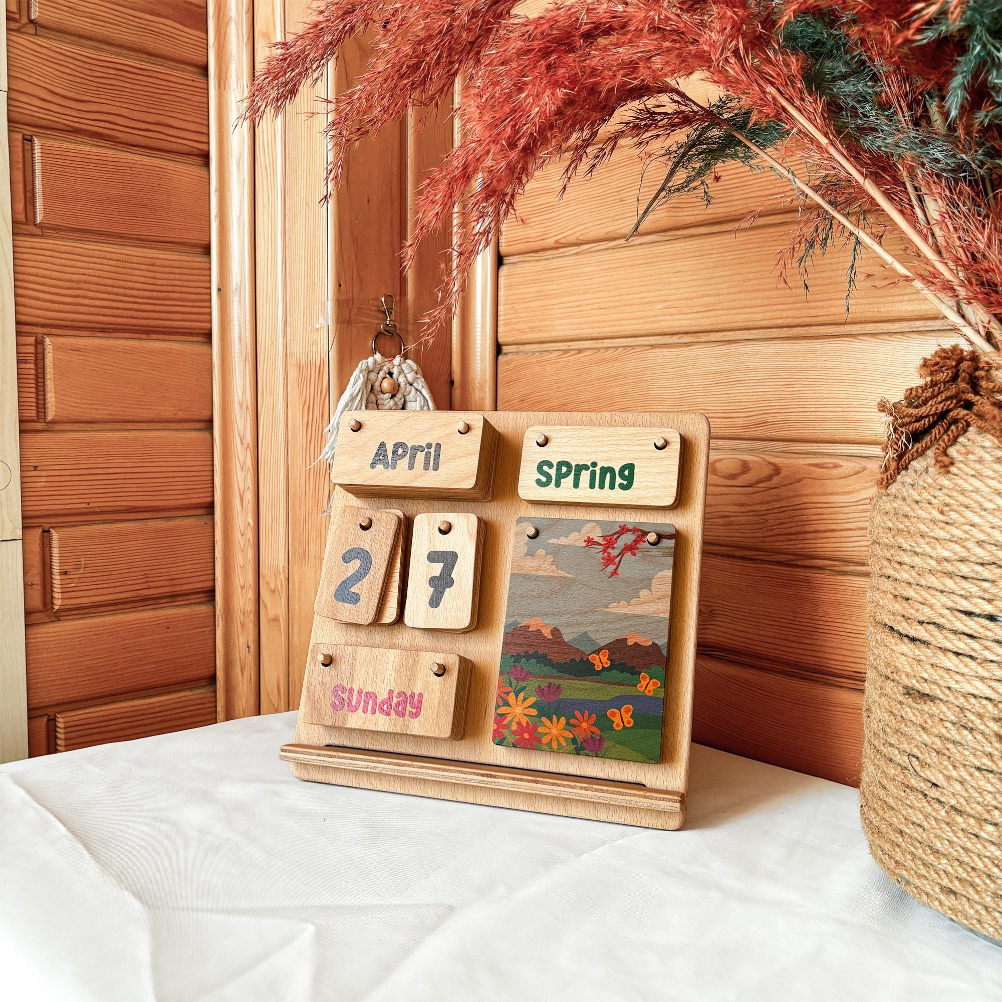 Perpetual Calendar With Four Seasons, Ideal for Homeschooling and ...