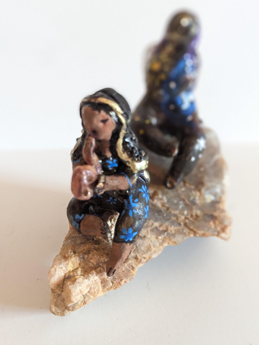Guardian Angel Saxophone Sculpture | Jazz Musician Art | Handmade Clay ...