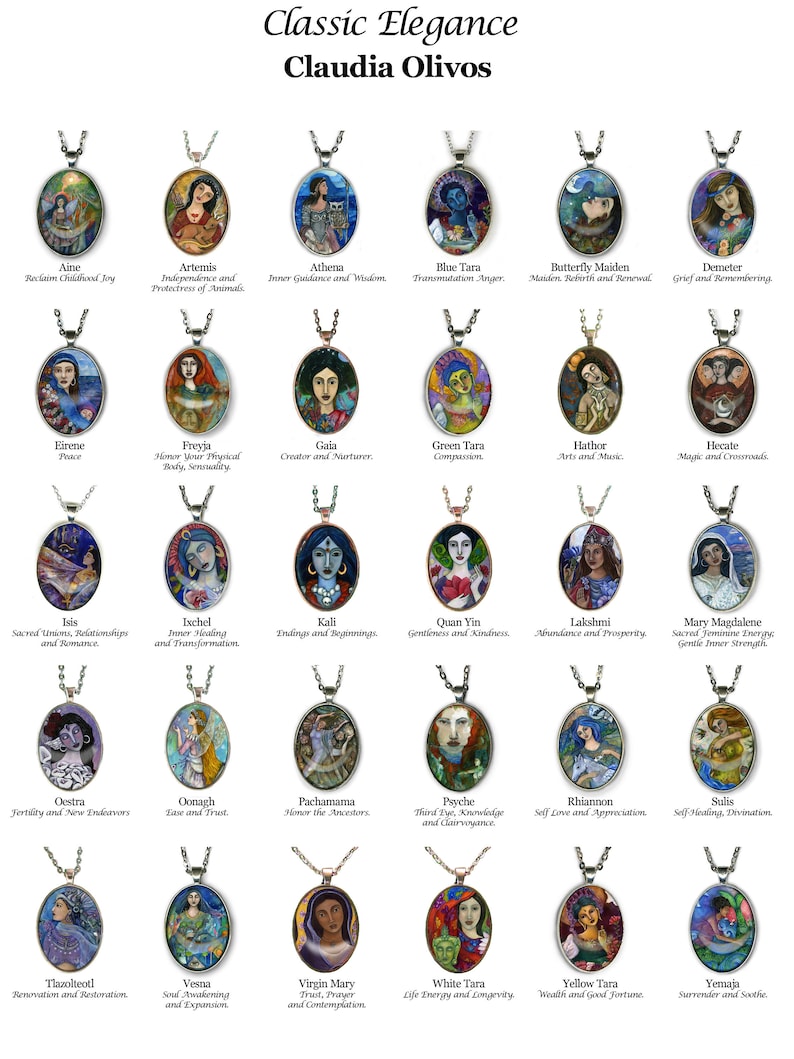 Goddess Gift Box Set Goddess Necklace and Mini Oracle Cards - Etsy