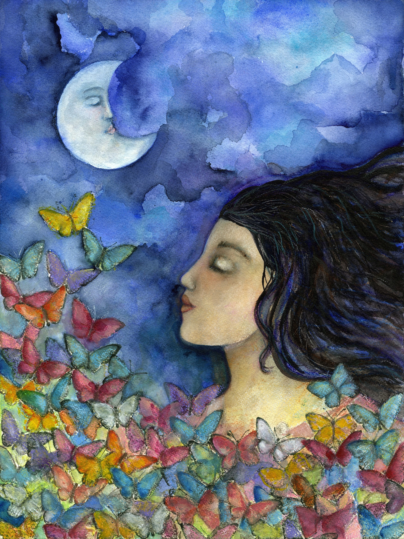 Butterfly Maiden Renewal and Rebirth Art on Canvas Native - Etsy