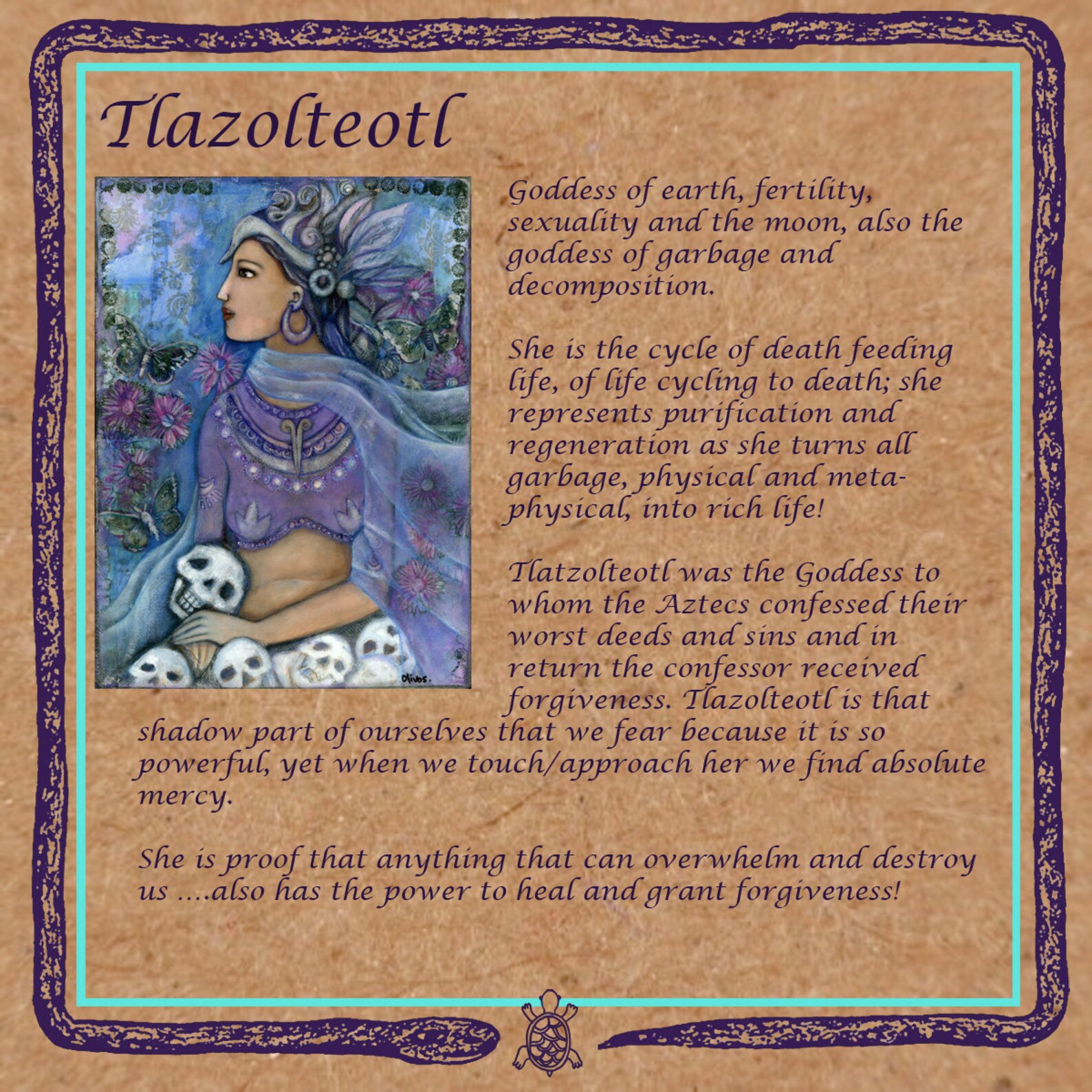 Aztec Goddess Tlazolteotl necklace Goddess of Restoration and | Etsy