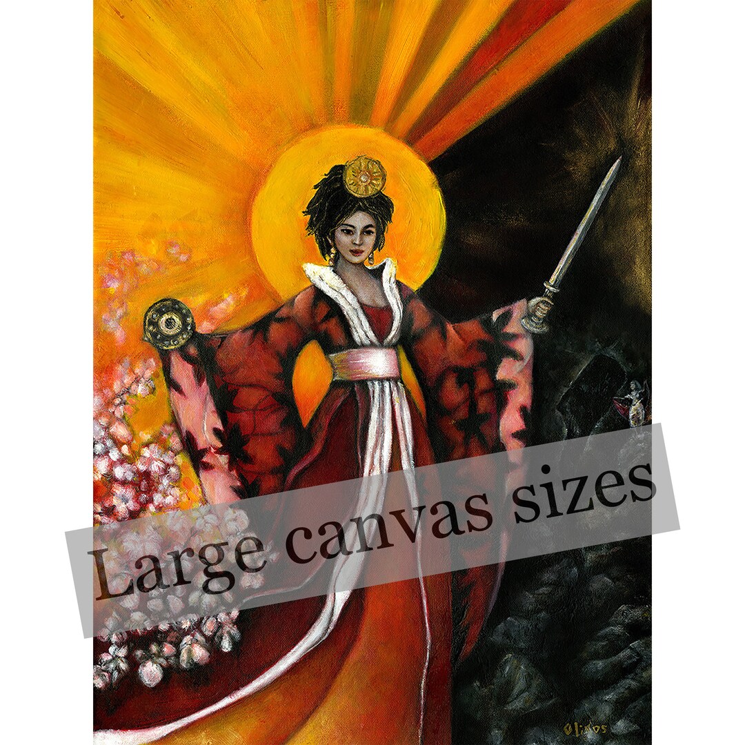 Amaterasu, Large Reproduction on Canvas, Shinto Goddess of the Sun ...