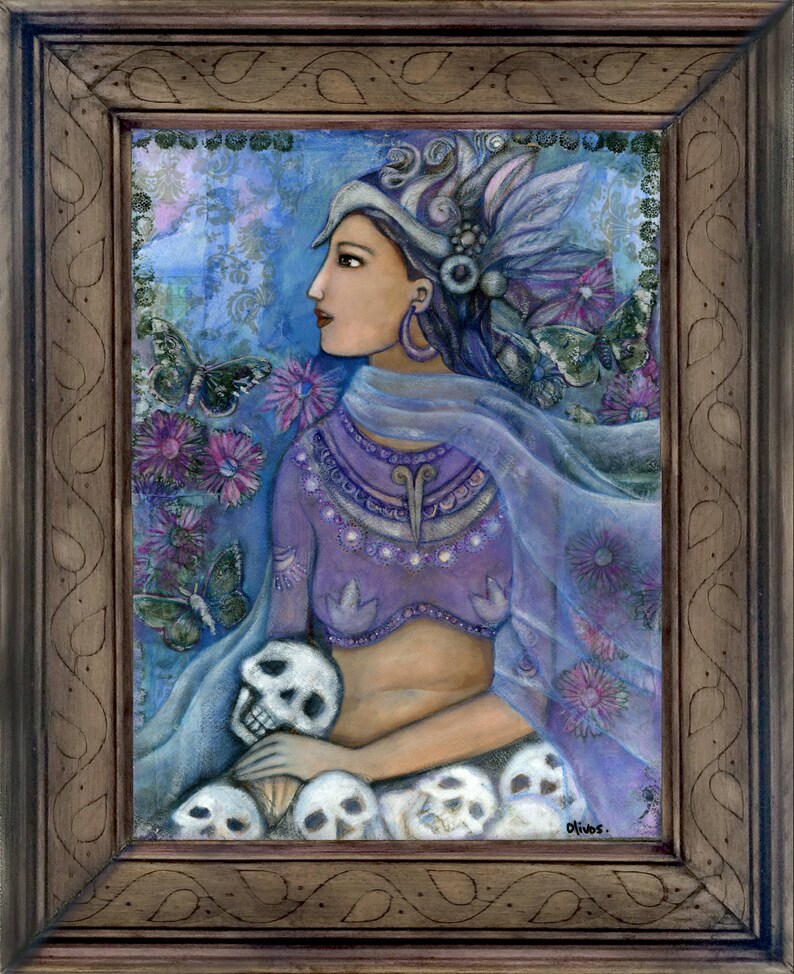 Goddess Tlazolteotl Art on Canvas, Mexican Goddess Art Print, Rebirth ...