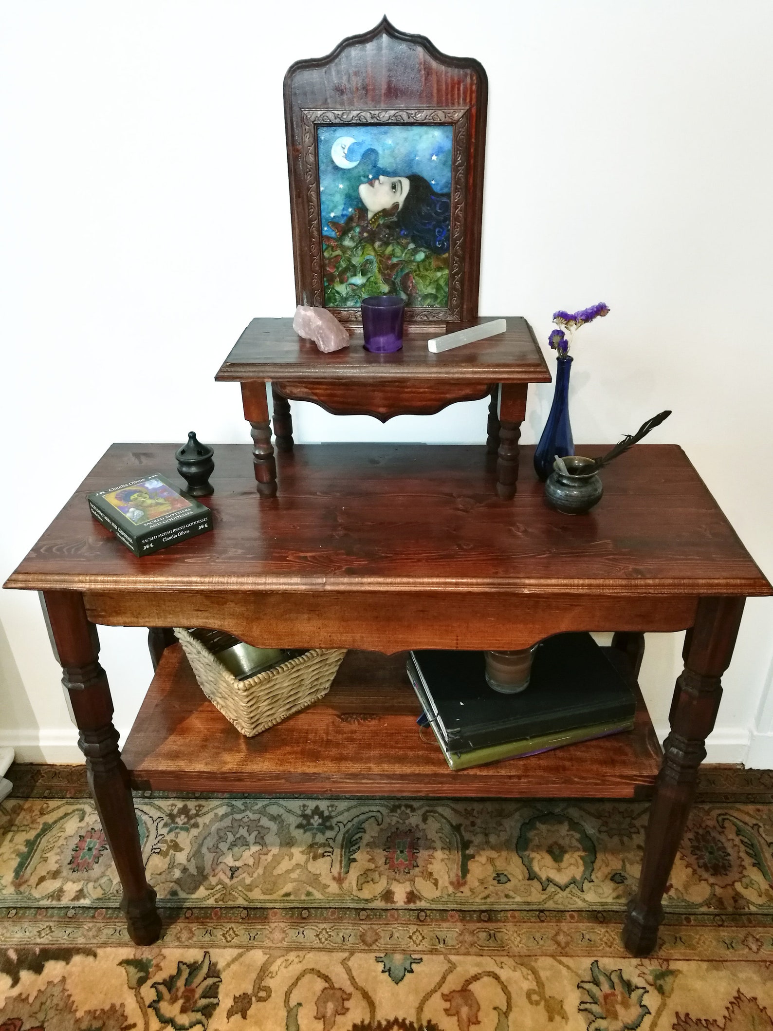 Goddess Altar Table Handmade Wooden Custom made Altar Sacred | Etsy