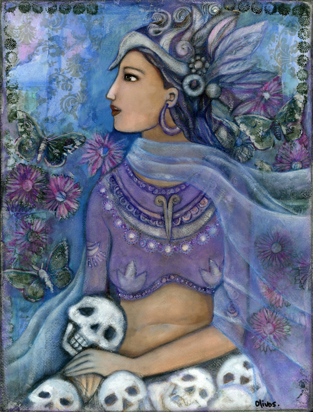 Goddess Tlazolteotl Art on Canvas, Mexican Goddess Art Print, Rebirth ...