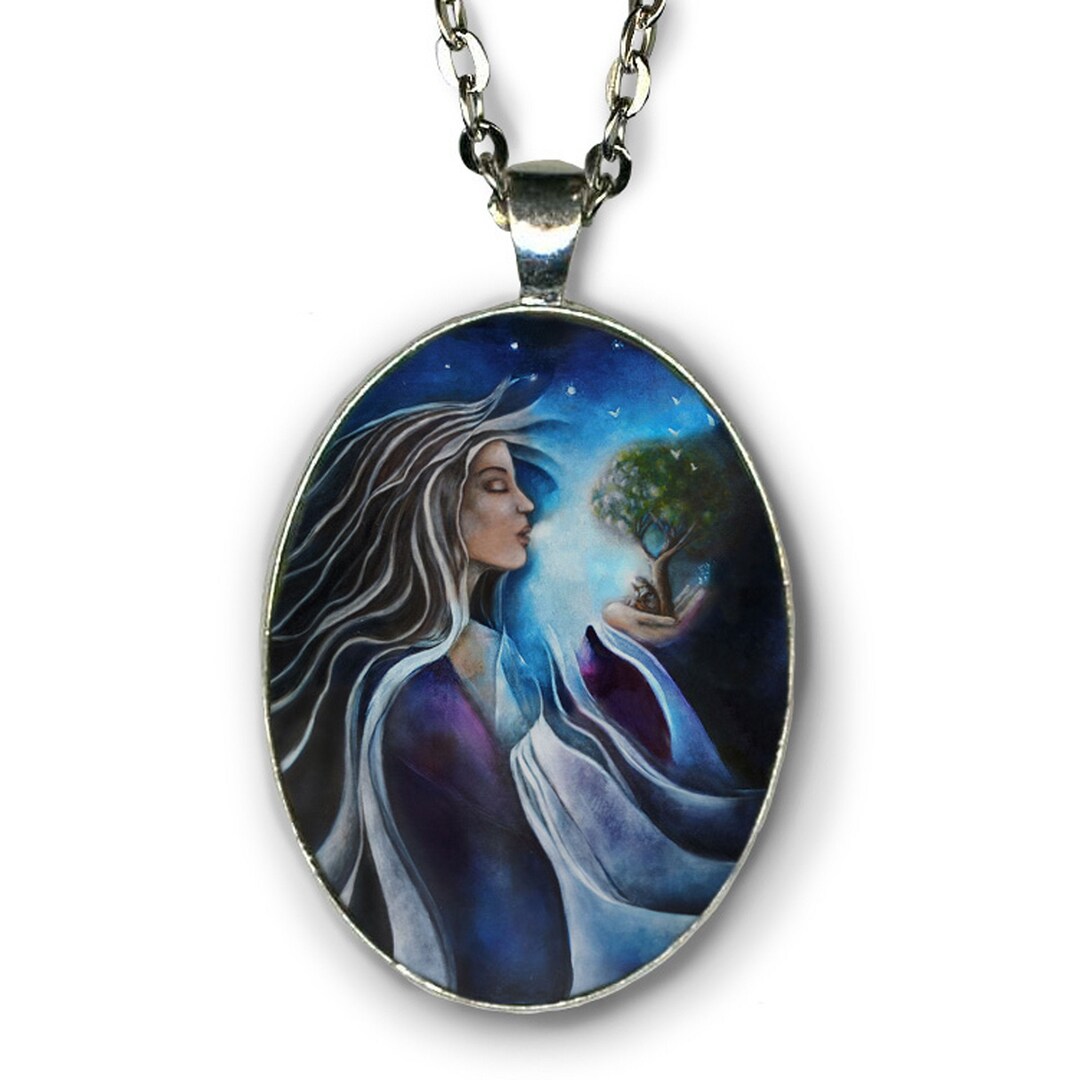 Elpis Goddess Pendant: Silver Plated Hope & Comfort Jewelry - Etsy