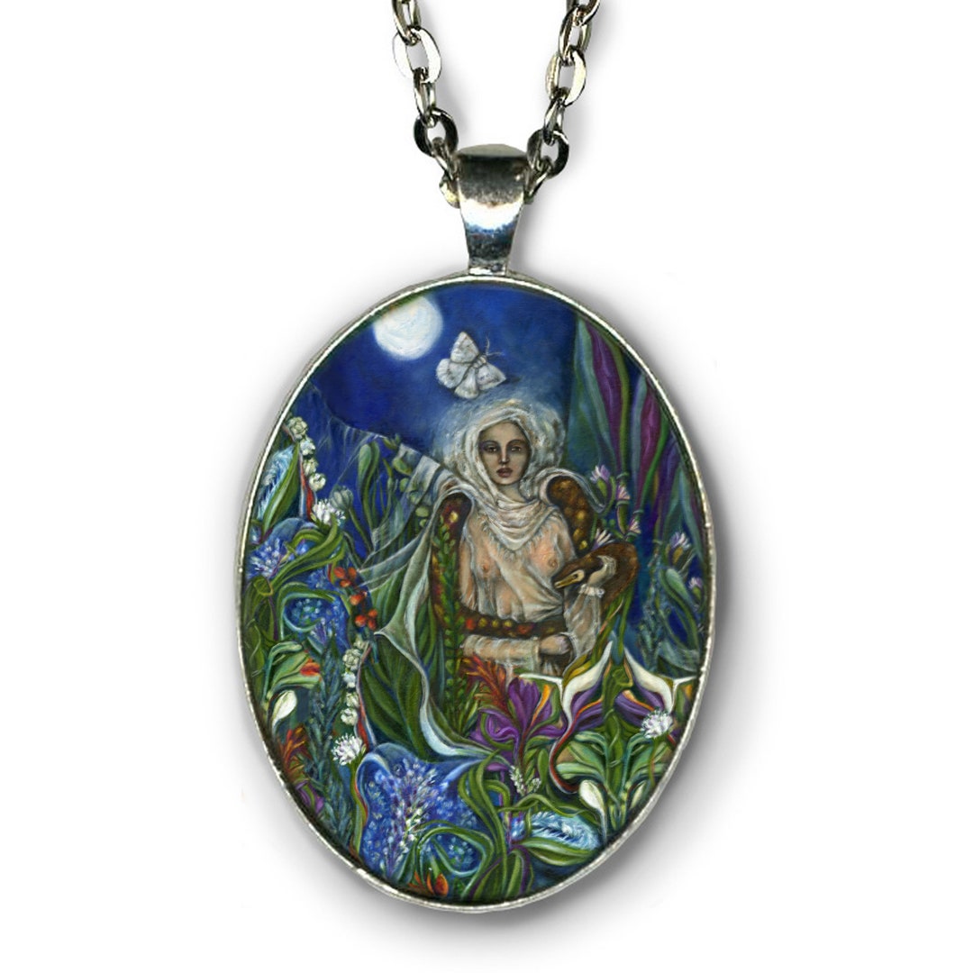 Angitia Goddess Necklace | Italian Healing Deity Pendant | Snake ...