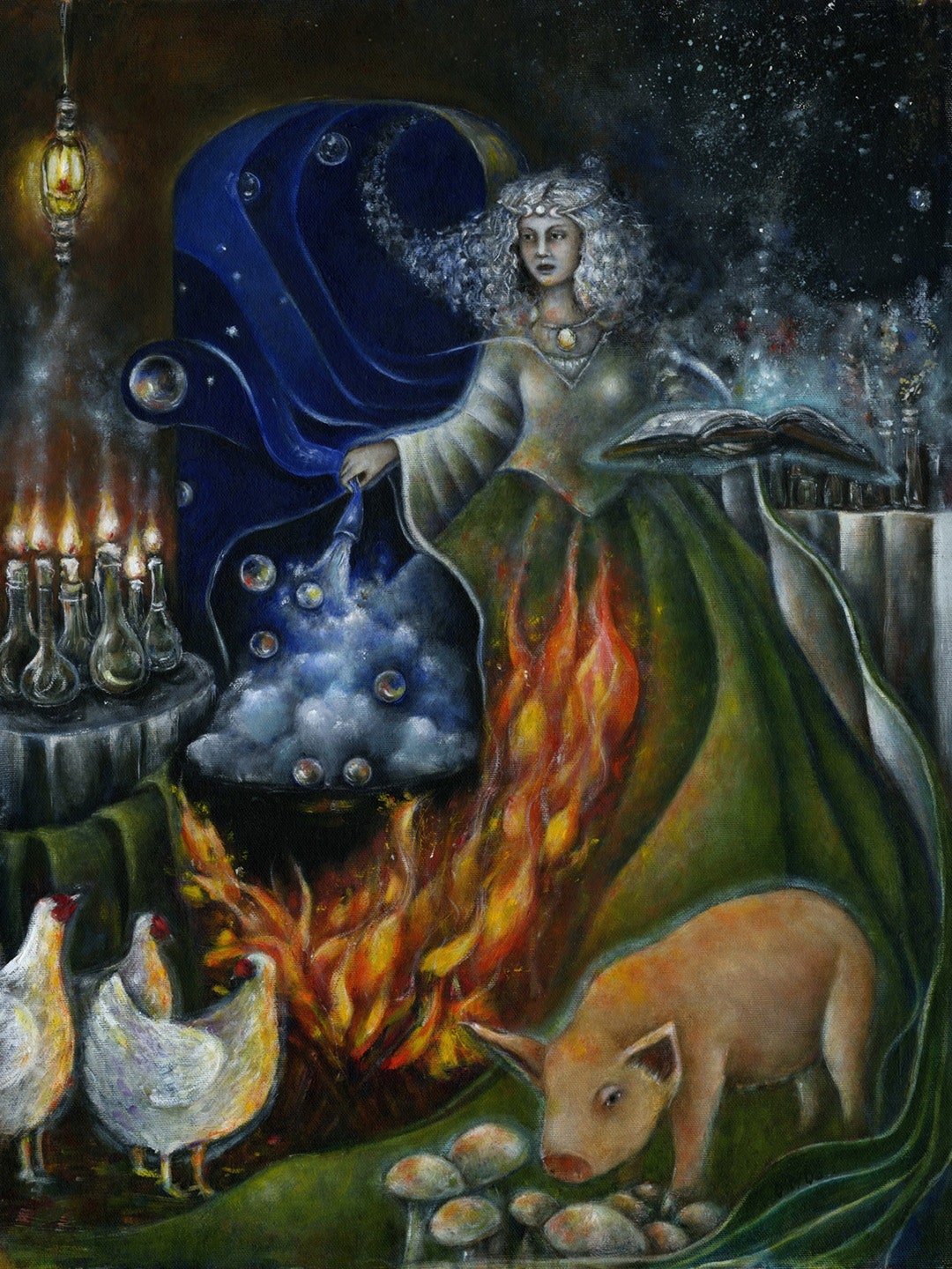 Cerridwen Goddess Art Print: Welsh Triple Goddess, Samhain Altar ...