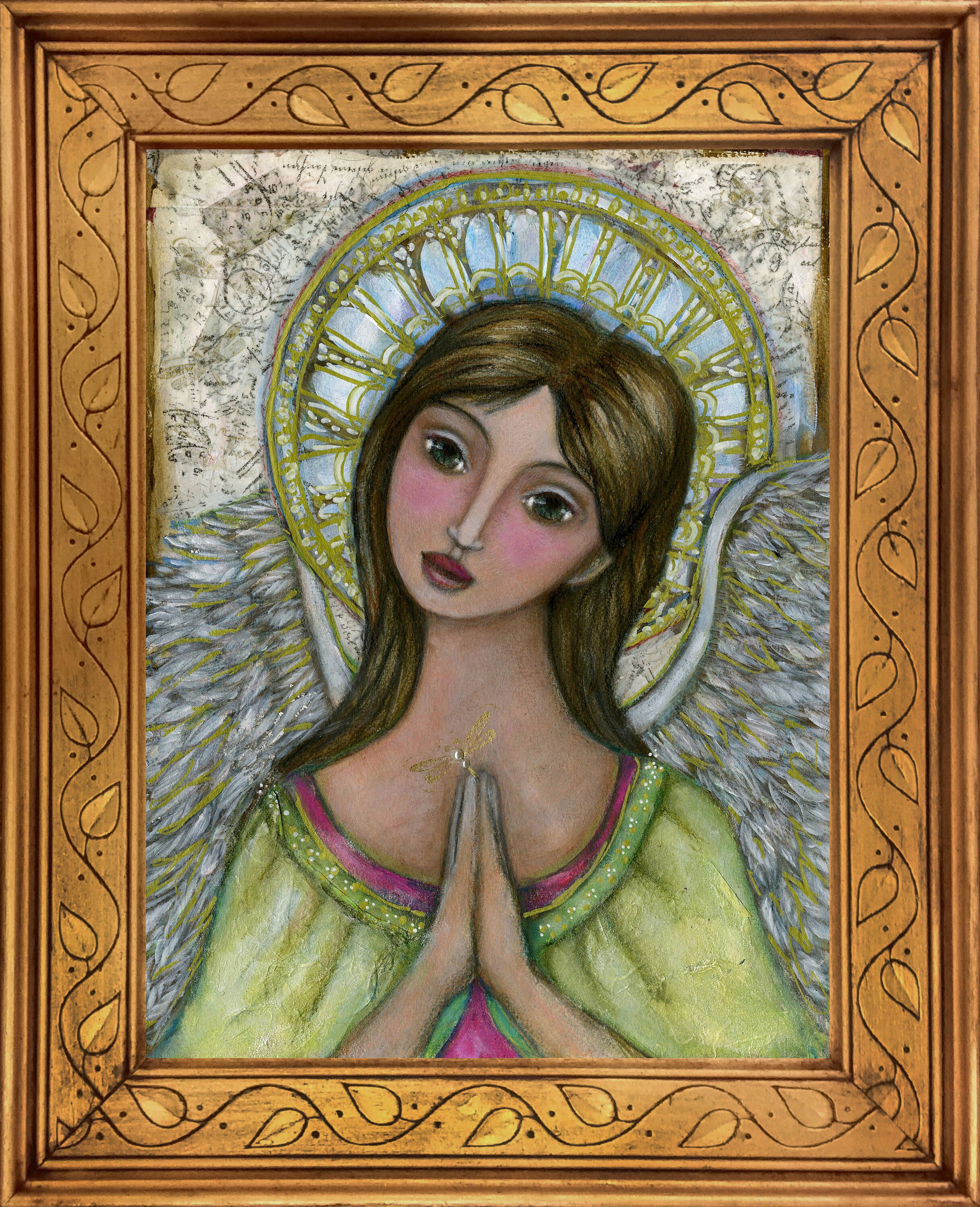 Archangel Gabriel Print: Guardian Angel Canvas Art, Healing Energy - Etsy