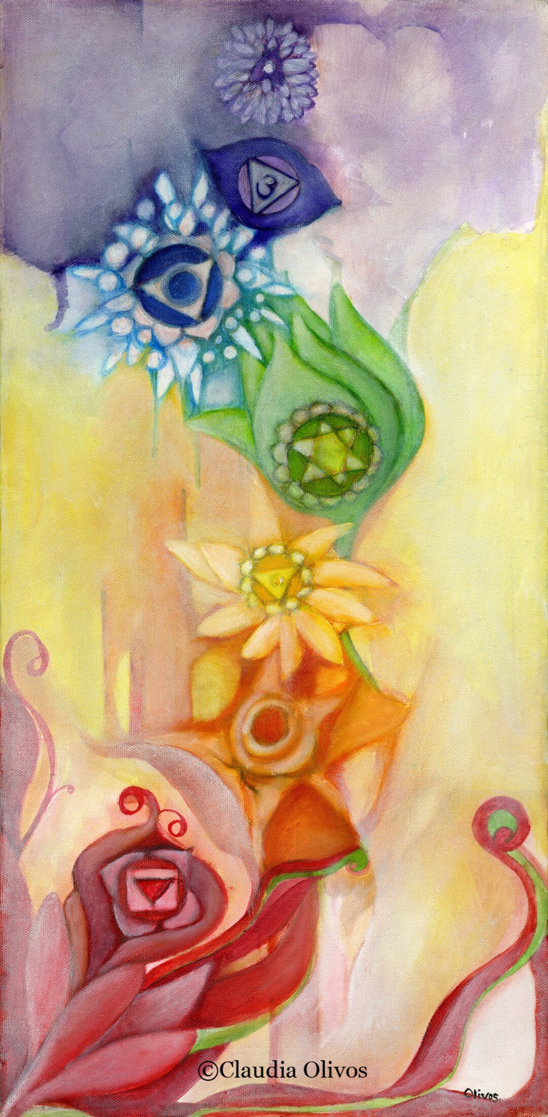 Chakra Print on Canvas, Reiki Art Print, Channeled Chakra Painting ...