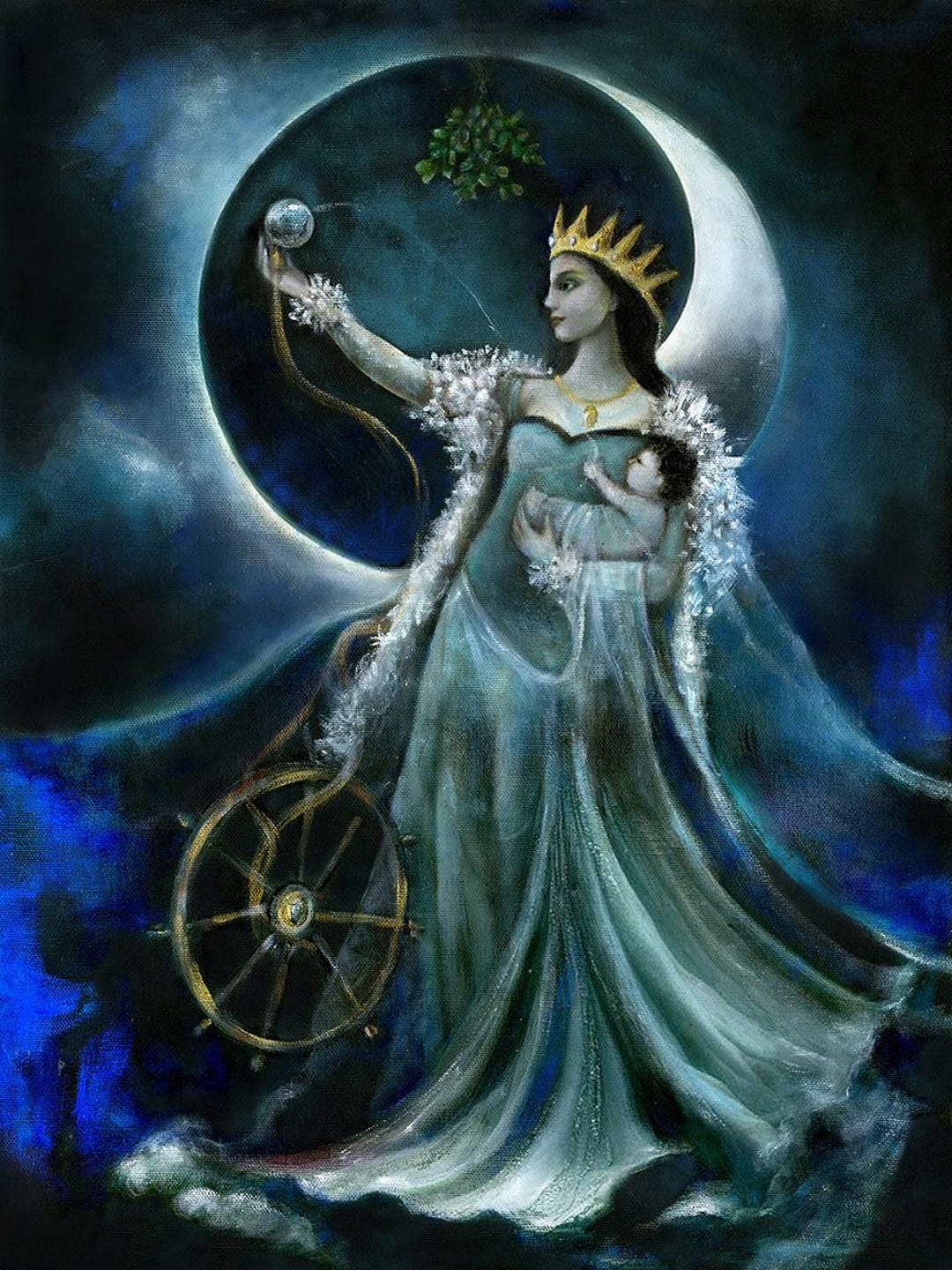 Frigg Goddess Art, Norse Goddess Art, Sacred Union Gift, Pagan Altar ...